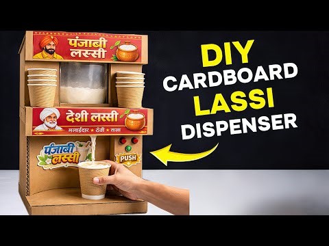 DIY Cardboard Lassi Dispenser Machine | Coin Dalo Aur Lassi Pao 😱