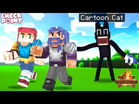 Playing MINECRAFT As CARTOON CAT! (Hunting My Friends)