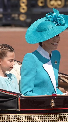 404K views · 10K reactions | The Princess of Wales and Princess Charlotte in their matching aquamarine outfits at today's Trooping The Colour ❤️ | Kate Middleton | Facebook