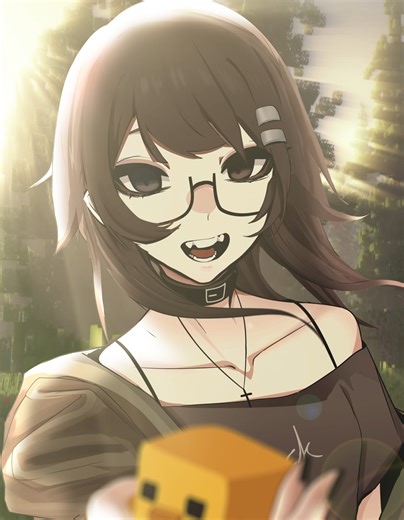 Mikuneki on Instagram: "Riyo gives you MC baby chicken. #jvke #jvkeher #animation #meme #oc #art"