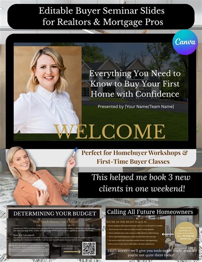 Editable Homebuyer Seminar Slides: Real Estate Canva Presentation (digital Download) - Etsy