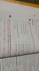 Use the given verbs in the simple present perfect form to make ... | Filo