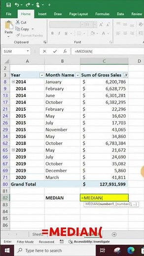How to find the median in Excel #median #excel #exceltips #exceltutorial