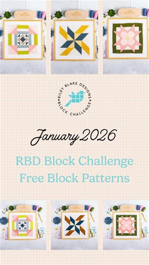 All three block patterns from January are available now! This week is a catch up week. Find these free tutorials on our YouTube Channel and free printable patterns on our website under 'sew alongs'.