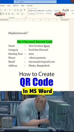 How to create qr code in ms word #msword #office #shorts #document