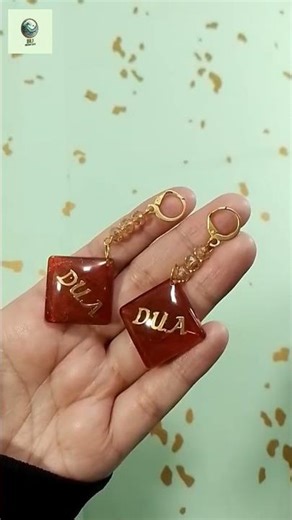 Resin Name Earrings Personalised Shimmer Dangle Jewellery