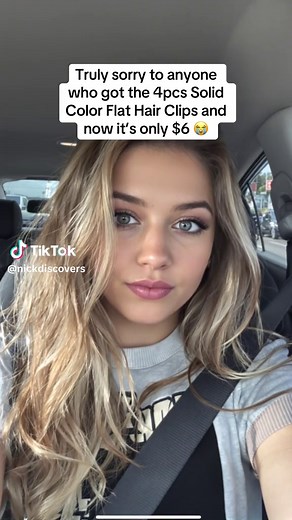 Affordable 4pcs Solid Color Flat Hair Clips Offer