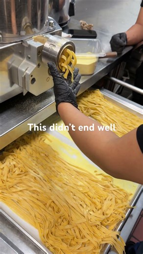 Tagliatelle coming out perfect until…pasta machine gave up right after this. #BadBunny #dtmf #pasta