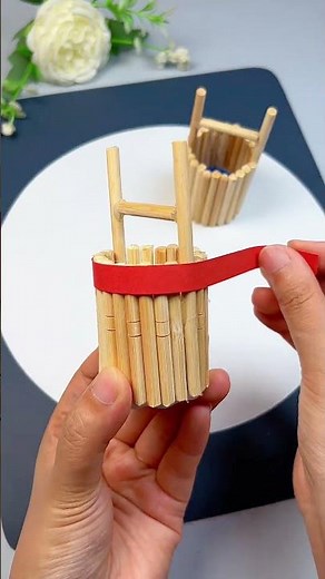 Simple Handmade | Don't Throw Disposable Chopsticks, Teach You How To Make A Small Bucket In 20 Seco
