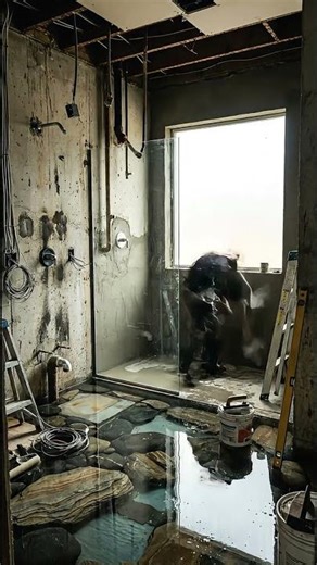 ASMR Interior Renovation! Full Renovation Master Bathroom — Concrete & Glass Minimal Spa