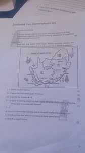 2.1.1 Define the term biome.2.1.2 Name the TWO main types of ... | Filo