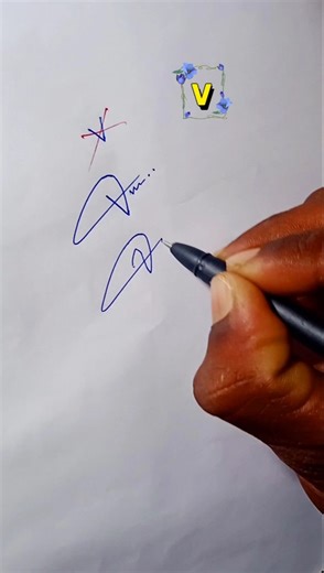Super Fast & Clean 'V' Signature ! ( VIRAL STYLE ) #new #lettering #shorts #trending