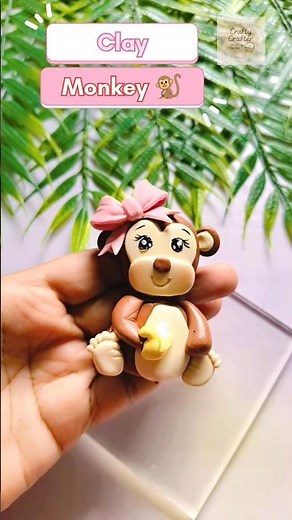 How to Make a Cute Clay Monkey | Easy Clay Art Tutorial 🐵🍌