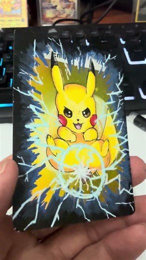 Pikachu Charging Up ⚡ | Hand-Drawn Pokémon Card #pokemon #pokemoncards #art #pikachu