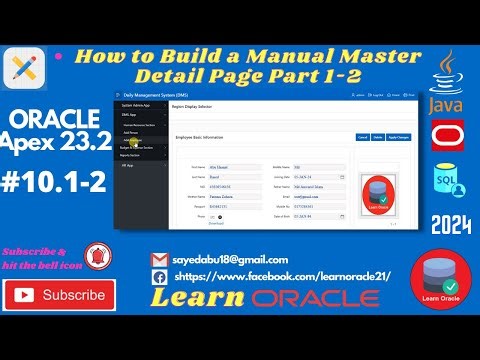 Oracle APEX 23.2 Tutorial Step-by-Step How to Build a Manual Scrollable Master Detail Page Part 1-2