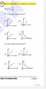 23. Kinetic energy ( K ) of a depends on momentum(P) as K=2 mP... | Filo