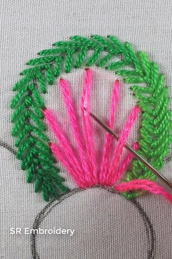 Fly stitch🌷fancy flower design🌹needle work❣ #reelsfb #viral #reelsviral #viralvideo #embroidery #tutorial #datenight | SR Embroidery