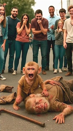 poor monkey and grand father 🐒😞