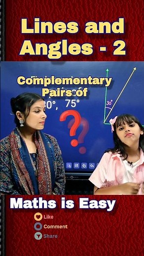 Lines and Angles| Complementary Angles | Pair of Angles #angles #ytshorts #shorts #maths