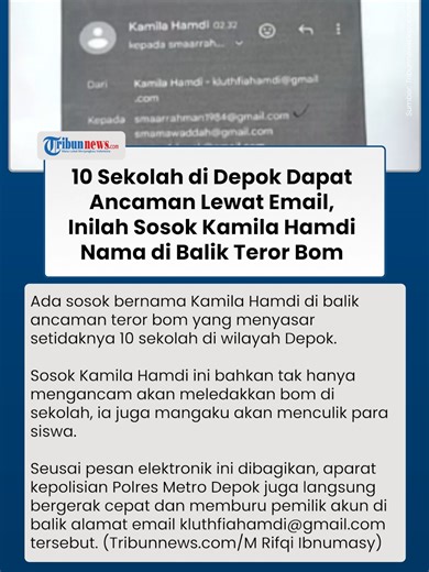 Ancaman Teror Bom di Sekolah Depok: Siapa Kamila Hamdi?