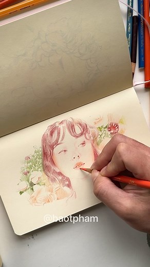 A little rainy day sketch/study to stay loose🌿 Although you can’t tell with that grip😬 - Based on photo by @inawheatfield 💖 #sketchbook #baotpham #baophamart #baopham | Bao Pham Art