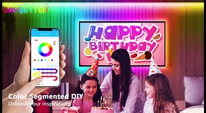 DAYBETTER Smart IC LED Strip Lights, BGRIC LED Lights for Bedroom, DIY Multiple Colors on One Line, App Control Color Changing Strip Lighting Music Sync Home Decor 16.4 ft