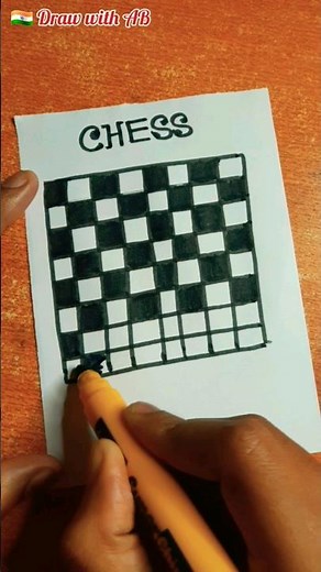 Chess Board Drawing || First time in YOUTUBE..// by Chisel Marker #drawing #art