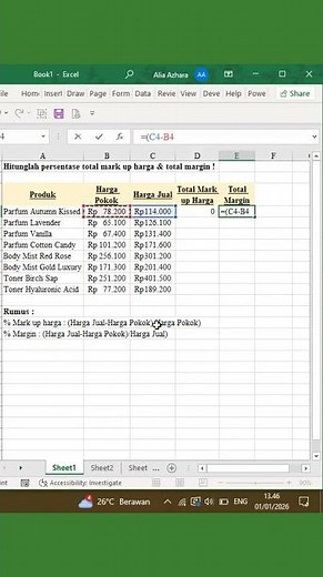 How to calculate mark up and margin #excel #exceltips #exceltricks