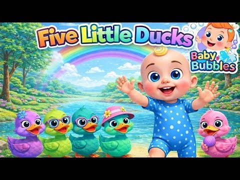 Five Little Ducks 🦆🎶 | Quack, Waddle, And Count Back Home | Nursery Rhyme | Baby Bubbles