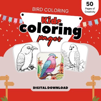 Bird Fun: 50 Coloring Pages for Kids and Adults