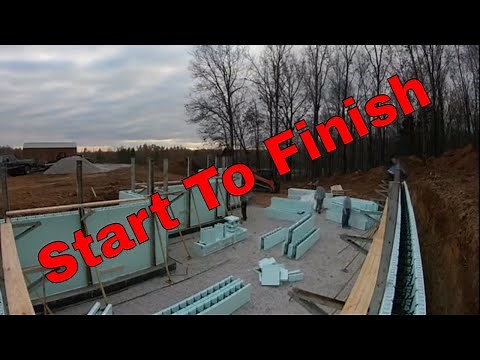 ICF basement start to finish stacking, pouring and clean up #nudura #icf