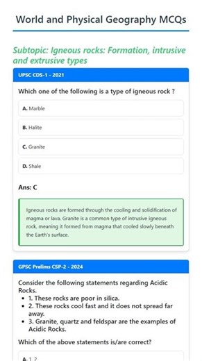 Igneous rocks: Formation, intrusive and extrusive types