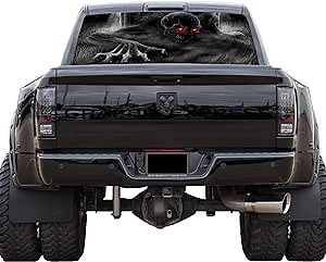 GRAPHIX EXPRESS Truck Back Window Graphics (P365 Skeleton Skull) Universal See Through Rear Window Vinyl Wrap - Full Window Decals for Trucks