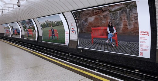 British Heart Foundation flips the memorial bench into a symbol of survival