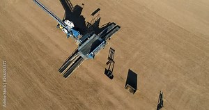 Grain loading and sorting machinery at bulk storage and processing agricultural site in rural outback Australia near Moree town. Stock Video
