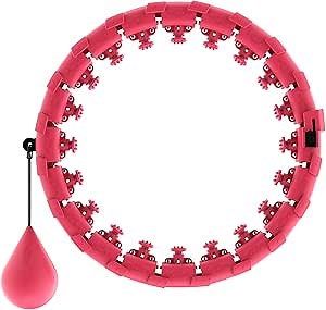 Infinity Hoop - Weighted Hula Hoop for Adults - 24 Detachable Knots Adjustable No Drop Fitness Ring - 2 in 1 Fitness Weight Loss