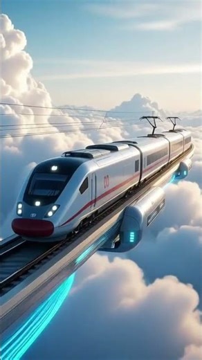 Floating Train Station Above Clouds: A Futuristic Dream