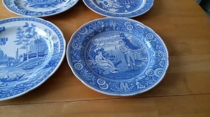 Spode Blue Room Collection Plates Set: Vintage Blue White Transferware - Etsy