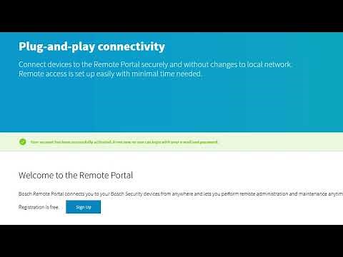 Bosch Security - Remote Portal - Creating a Remote Portal account