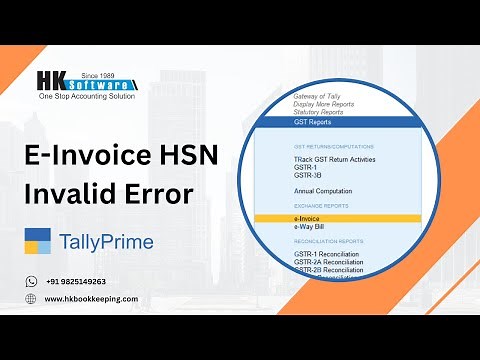 How to Resolve E-Invoice HSN Invalid Error in TallyPrime