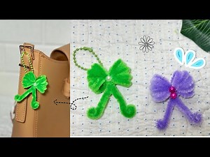 DIY Pipe Cleaner Craft | How To Make A Bow With Pipe Cleaner | Keychain Making