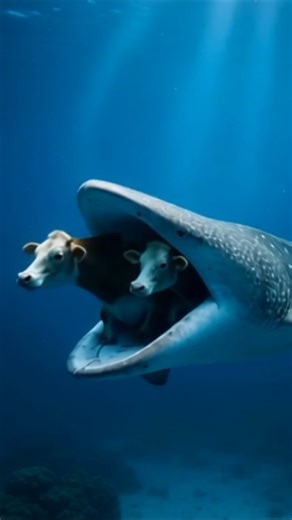 Big Fish Mouth Surprise! Cows Coming Out Underwater Animation | Deep Ocean Short Video” #danio