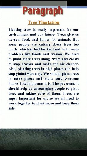 Tree Plantation Paragraph || Writing Easy paragraph for all classes #paragraph #paragraphwriting