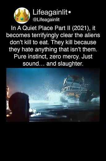 In A Quiet Place Part I| (2021), it becomes terrifyingly clear the aliens don't kill to eat. They