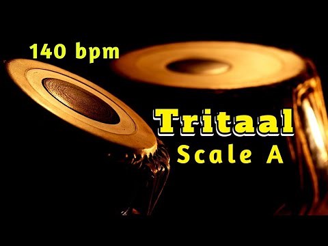 Scale A | Tabla | Tritaal | 140 bpm | With Tanpura [Pa Sa] | HD Quality Sound | Tabla Online