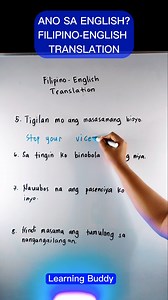 Filipino to English Sentence Translation Part 14 Ano sa English ang series with Learning Buddy #FilipinoEnglishTranslation #englishtagalog #anosaenglish #translation #englishtranslation #englishvocabulary #englishlearning #words #anosaEnglish #EnglishTagalogTranslation #paanogumalingsaenglish #tagalogvocabulary #englishtutorial #learningbuddy #English #TagalogEnglishTranslation #FilipinoEnglish #translate #learnenglish #englishteacher #translatedpost #paanomagtranslatesaenglish #englishtutor #si
