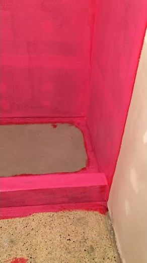 Waterproofing shower with Redgard