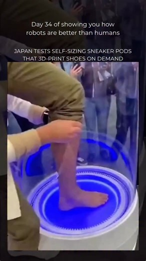 Robotics on Instagram: "Follow US (@ROBOTICS) to learn something NEW everyday 🚀 Japan is testing a new way to buy shoes: a self-sizing sneaker pod that scans your feet and 3D-prints a custom-fit pair on the spot. Using vision and pressure mapping, it measures shape and weight distribution, then prints footwear tailored to you, cutting guesswork and reducing waste from mass production. Would you wear shoes made in real time by a robot? #ai #artificial #artificialintelligence #aiagents #chatgpt #