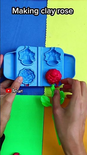 Making clay rose #toys #youtubeshorts #kidslearning