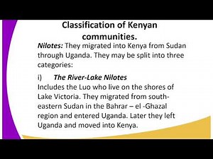 HISTORY FORM ONE LESSON 33 COMMUNITIES IN KENYA